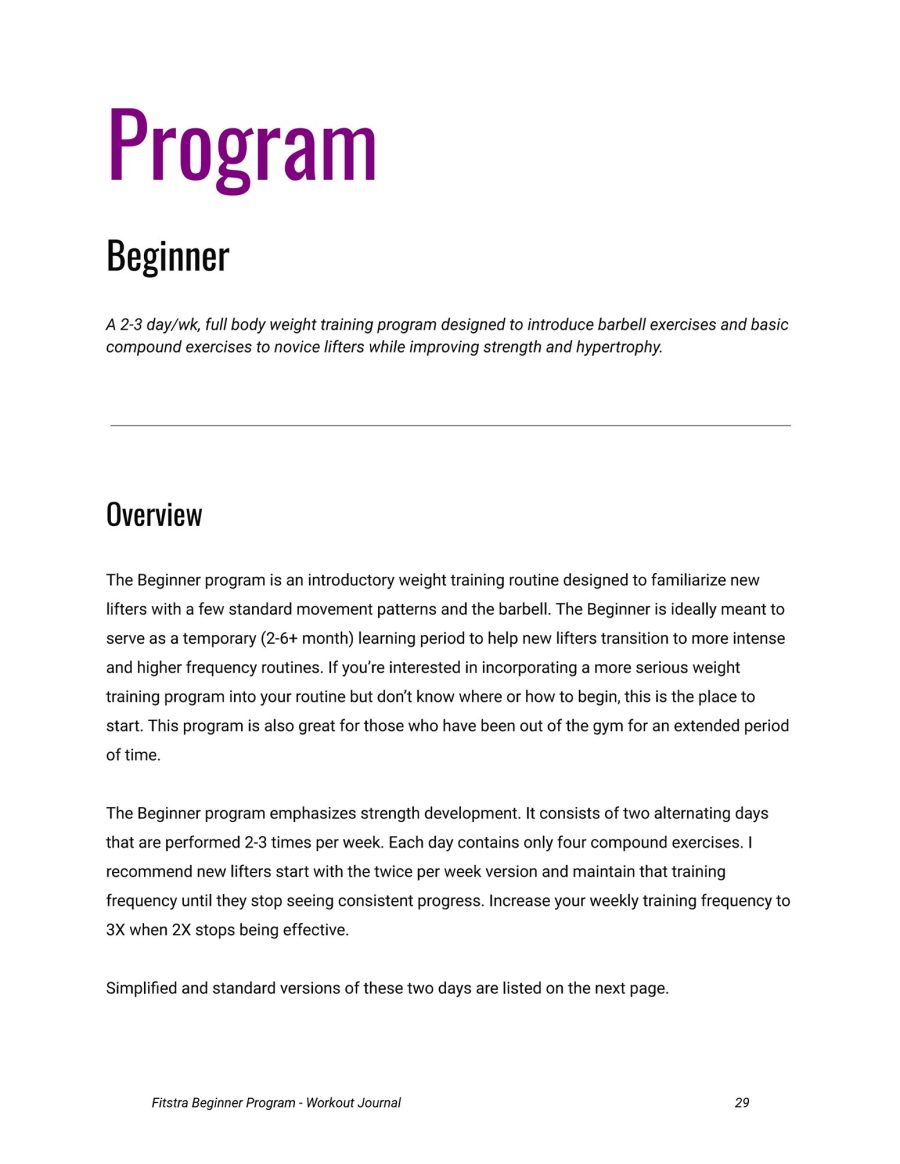 Free Workout Programs - Strength & Hypertrophy - Fitstra